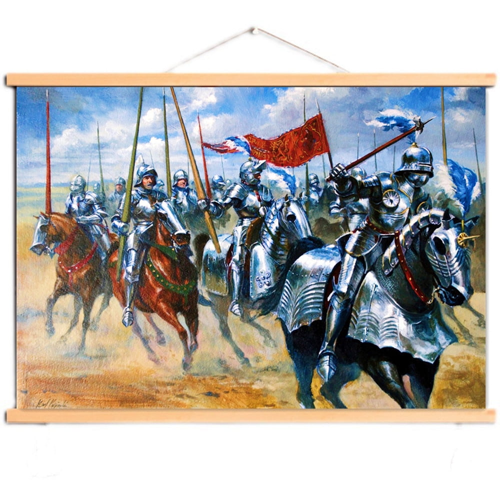 Vintage Crusader Warrior Wall Art Posters and Prints - Solid Wood ...