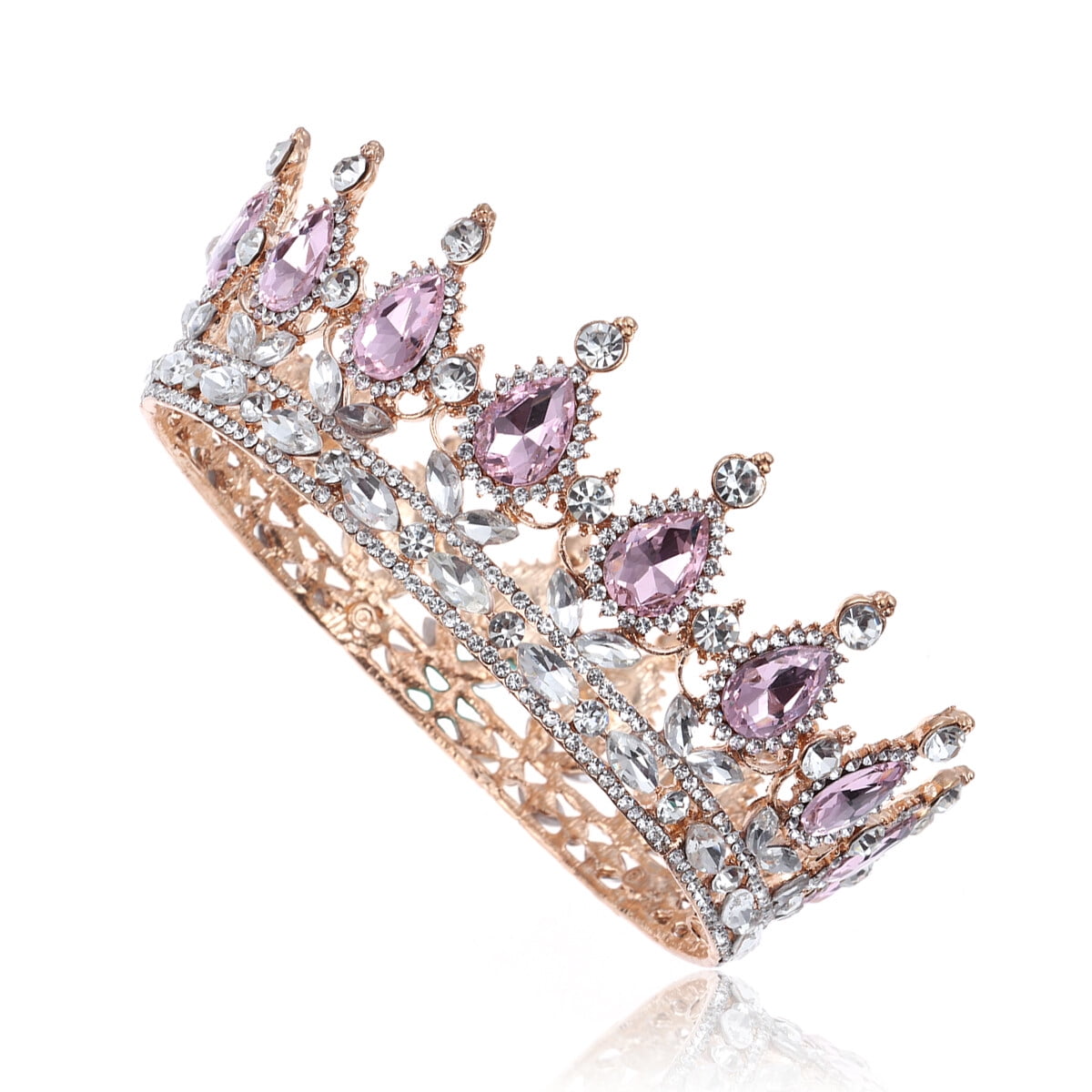 Vintage Crystal Rhinestone Bridal Crown Bling Crystal Queen Tiara ...