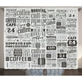 Ambesonne Vintage Curtains 2 Panel Set, Retro Coffee Texts, 108" x 96 ...