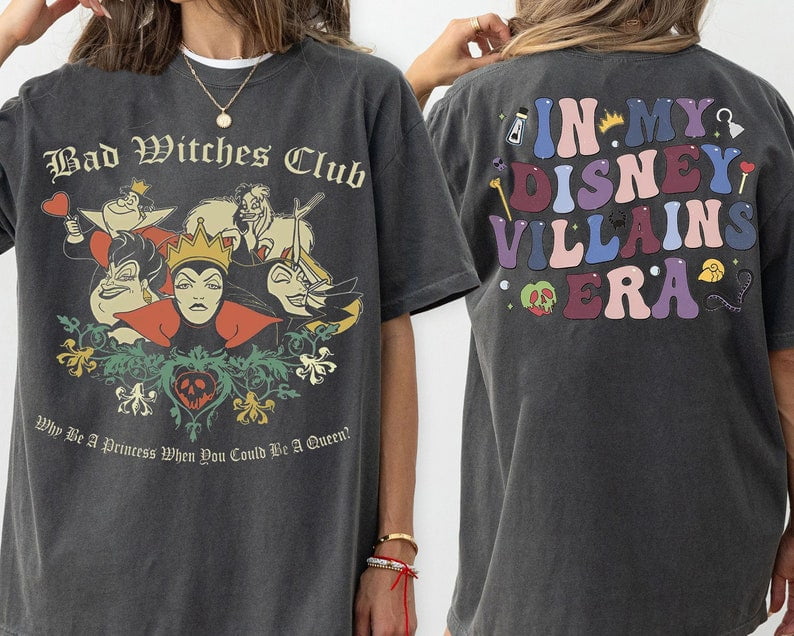 Vintage Custom 2-Sided Disney Villains Shirt, In My Disney Villains Era T-shirt, Evil Friends ...