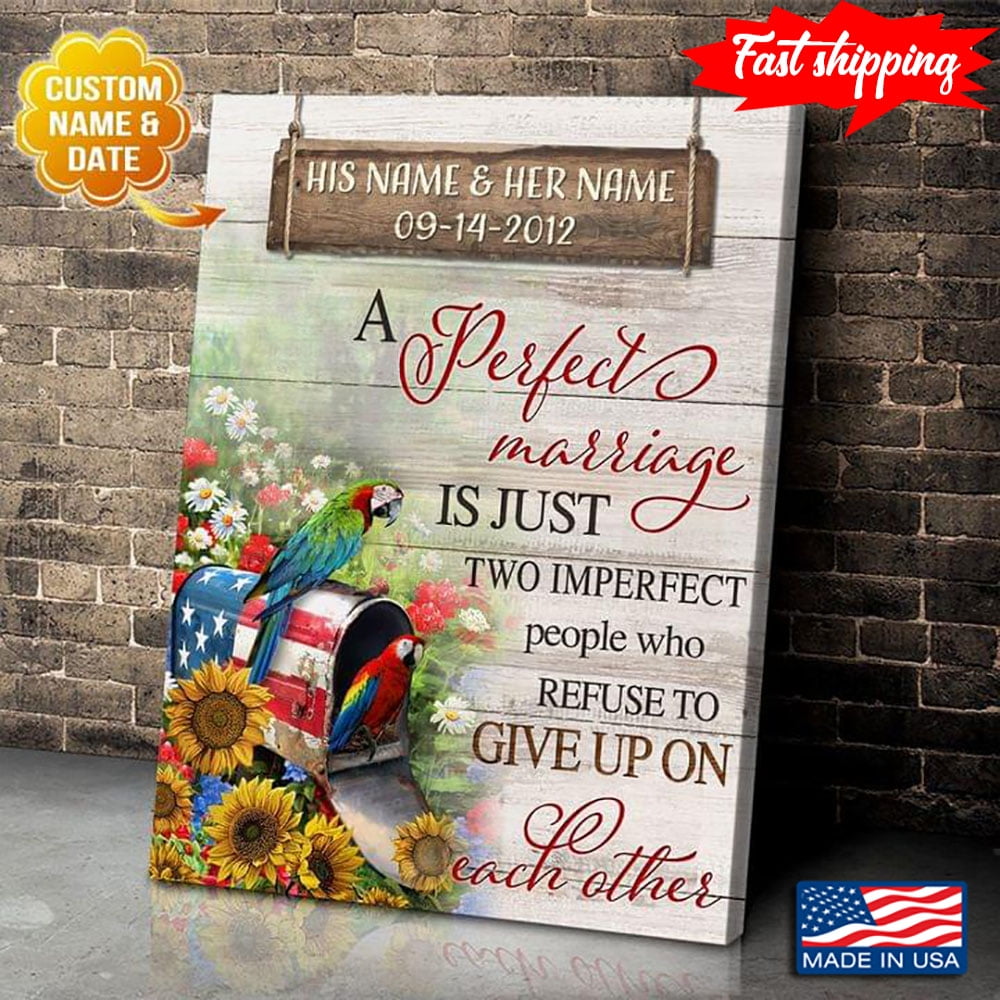 Vintage Customized Name & Date Parrots On Mailbox A Perfect Marriage Is ...