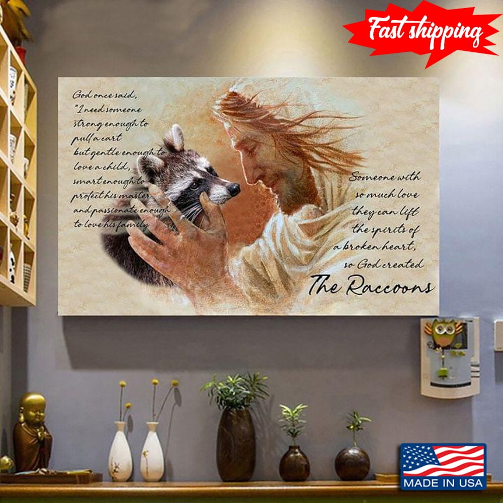 Vintage Customized Name Smiling Jesus Christ & Raccoon God Once Said I ...