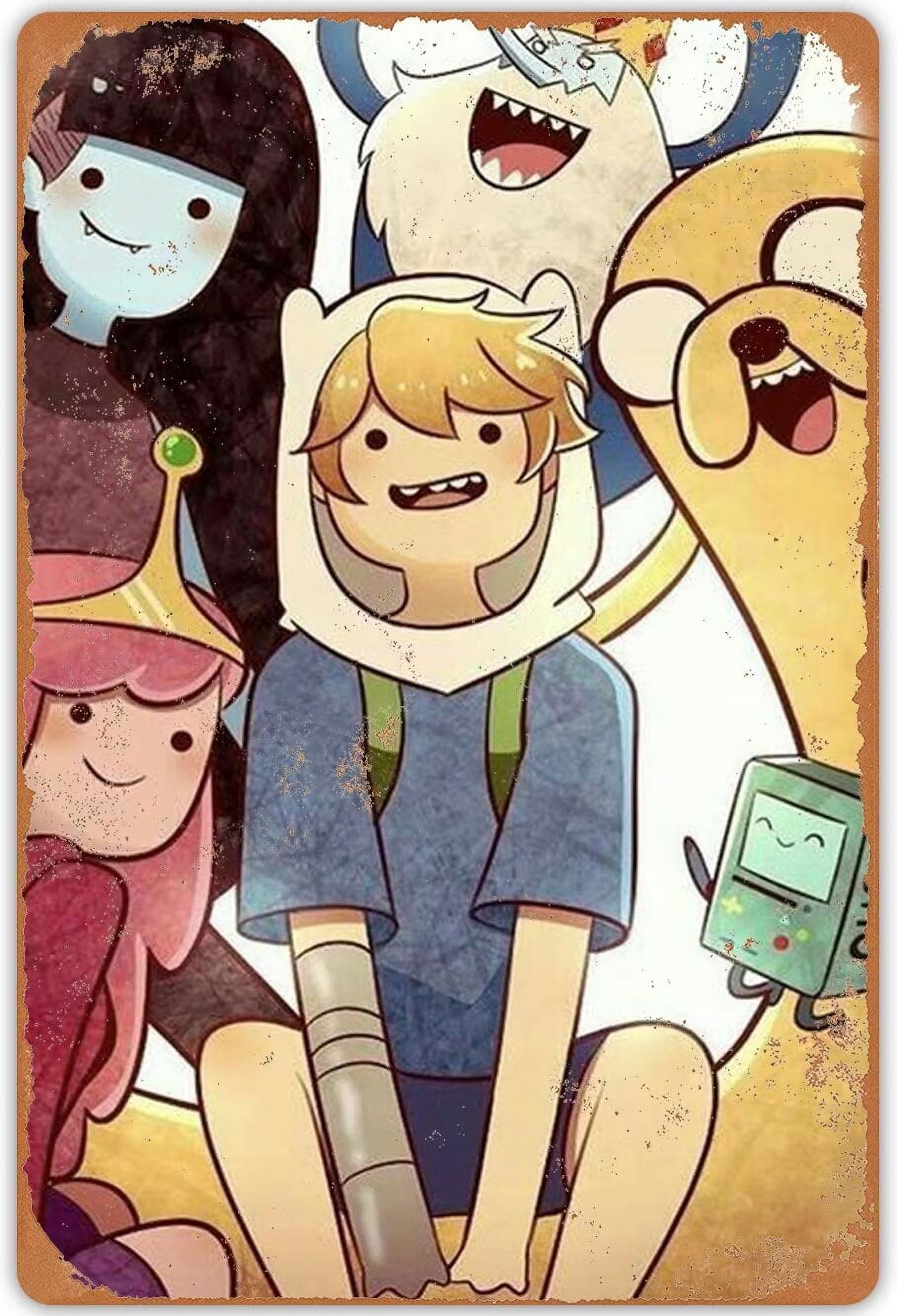 Vintage Cute Animation Poster Metal Sign Adventure Time Tin Signs Retro ...