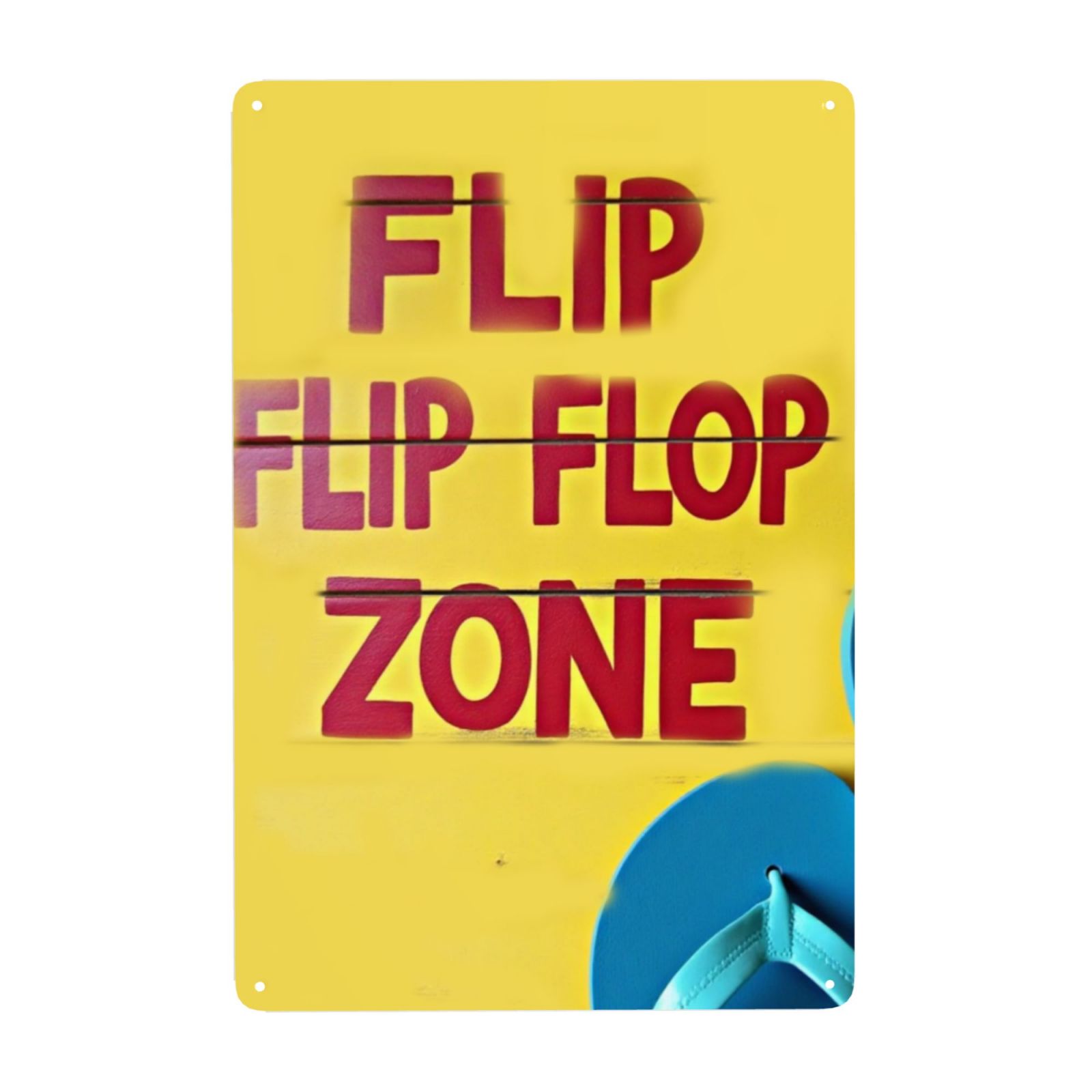 Vintage Cute Metal Sign Retro Tin Plate Wall Decor Flip Flop Zone Sign ...