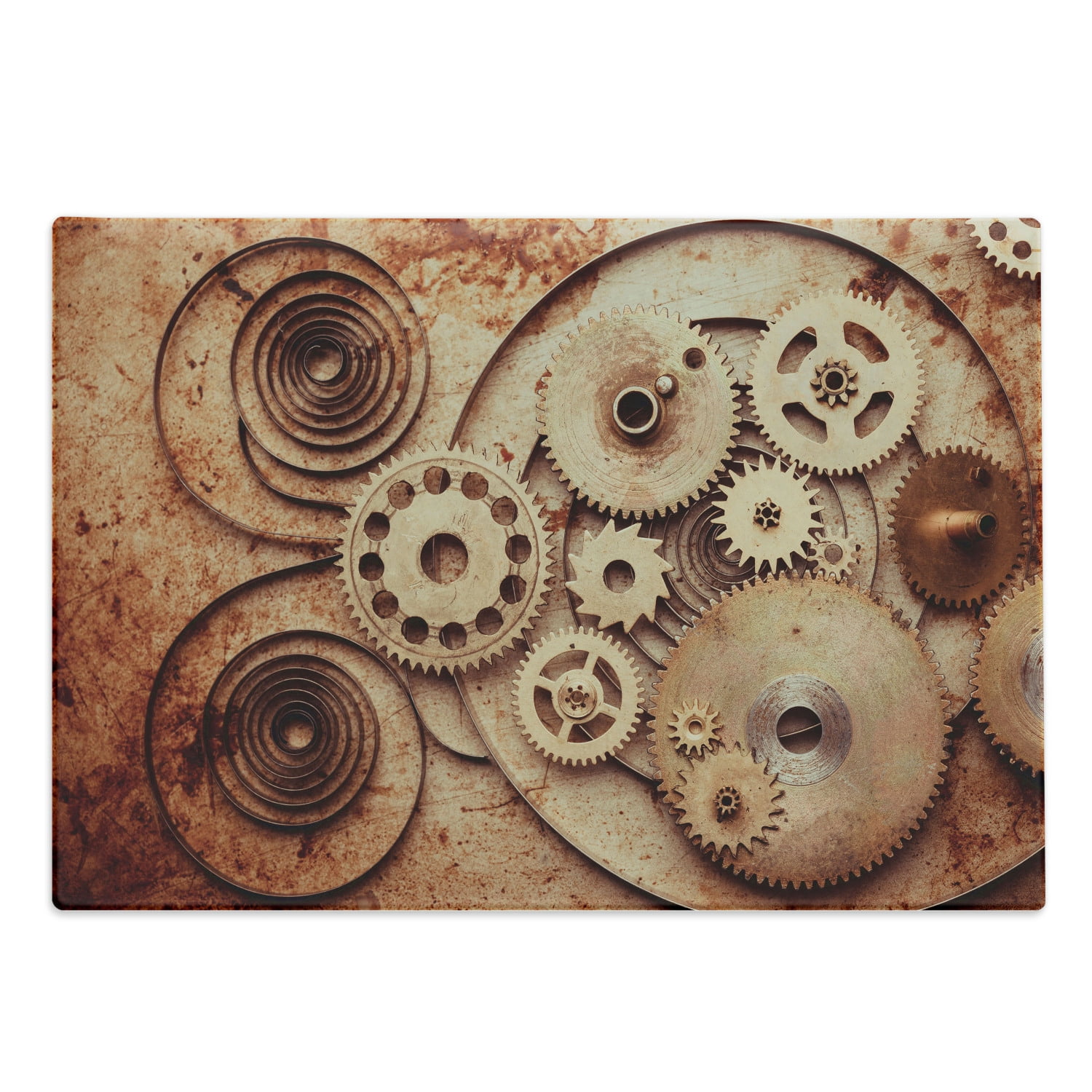 Vintage Cutting Board, Mechanical Clocks Details Old Rusty Look ...