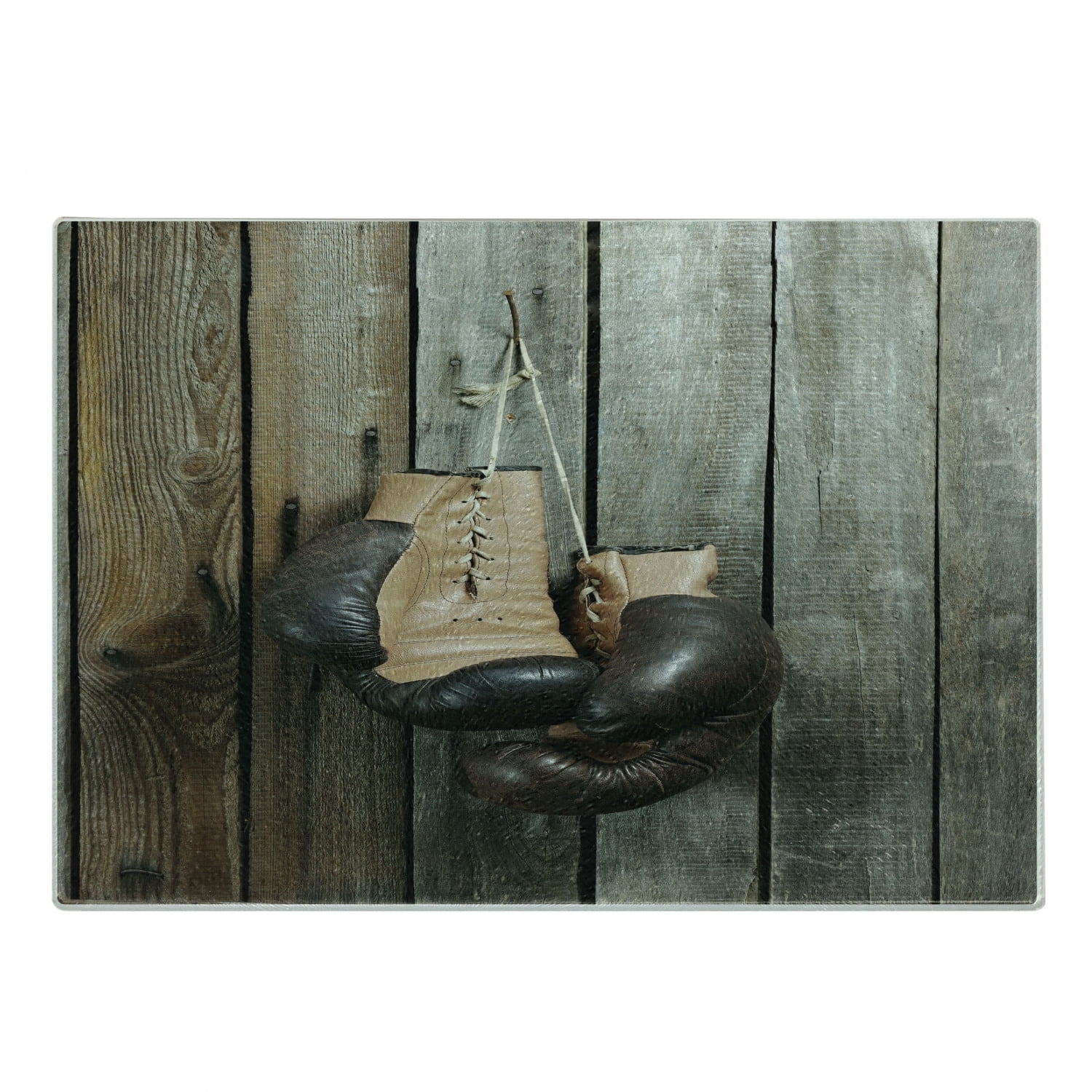 Vintage Cutting Board, Vintage Boxing Gloves on the Old Wooden ...