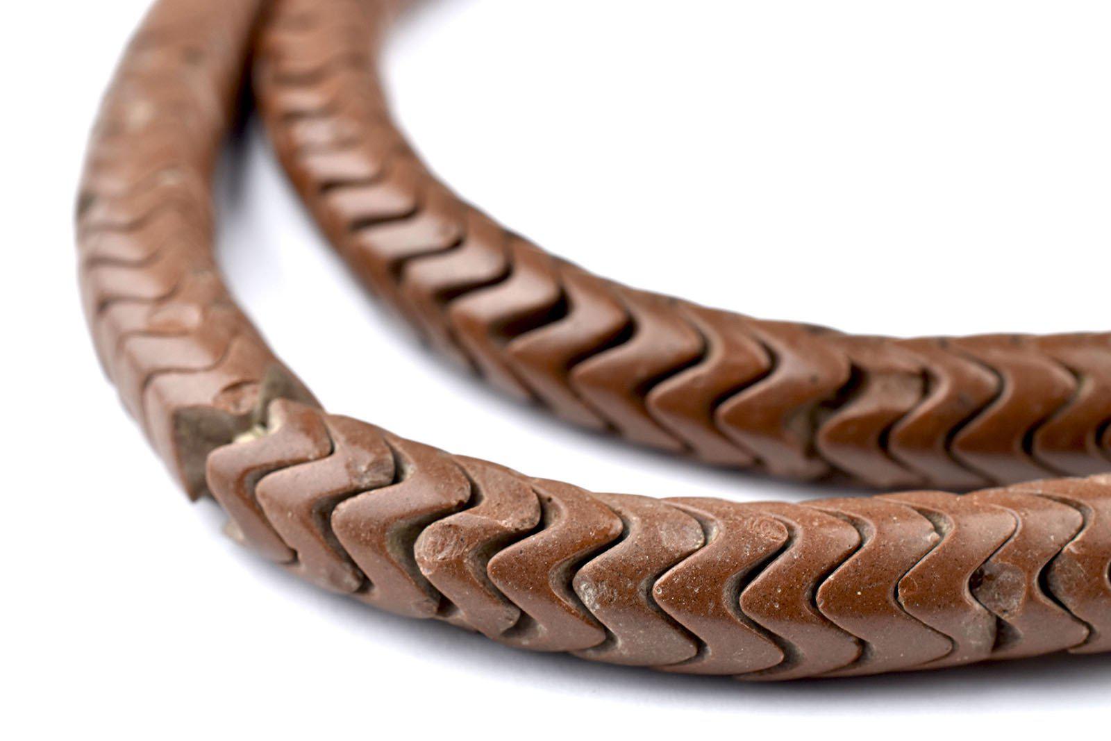 The Bead Chest Vintage Czech Snake Beads - Full Strand of Interlocking ...