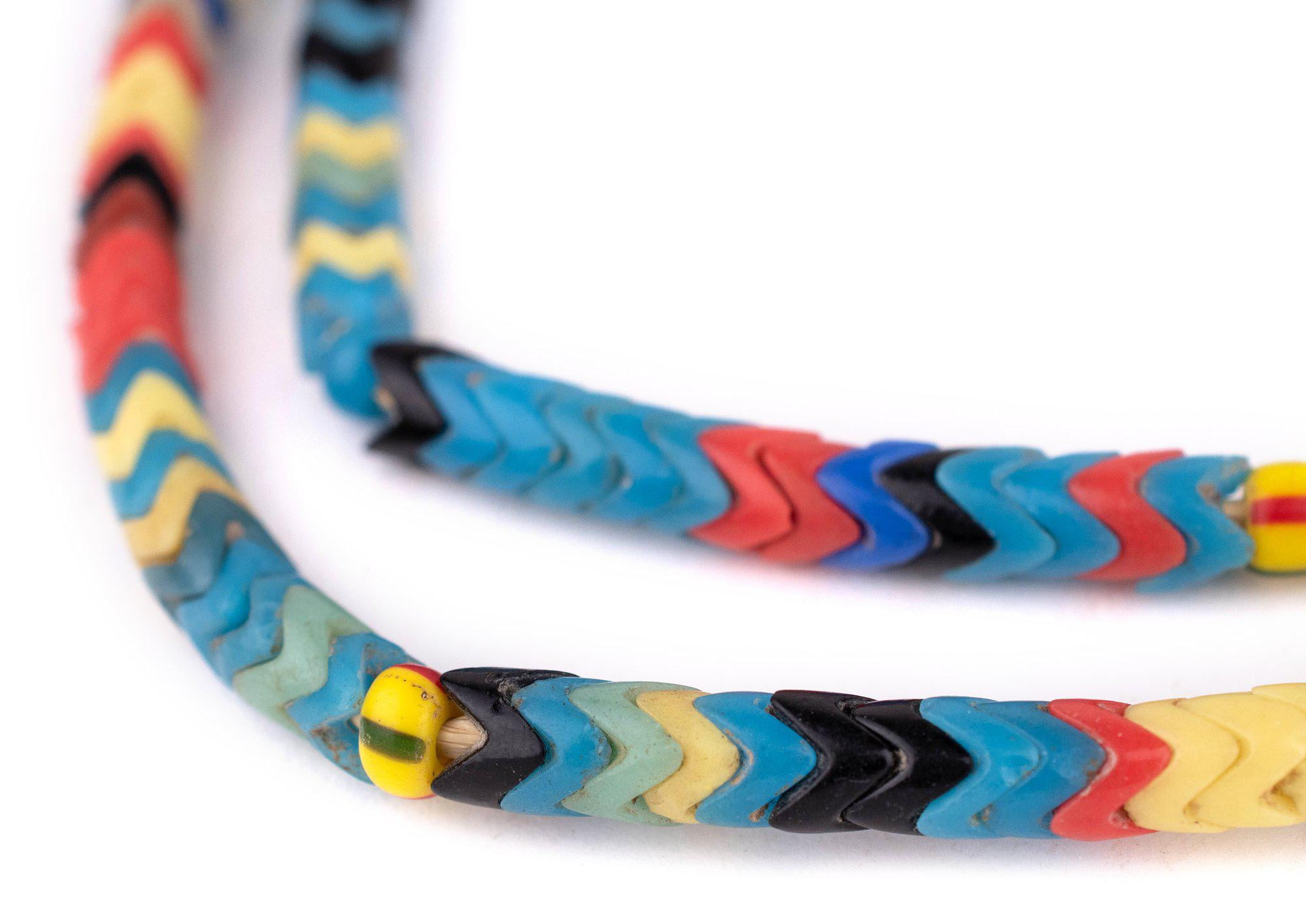 The Bead Chest Vintage Czech Snake Beads - Full Strand of Interlocking ...