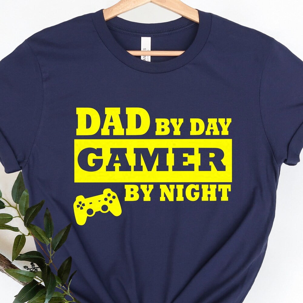 Vintage Dad By Day Gamer By Night T-, Gamer Dad, Funny Dad, Father'S ...