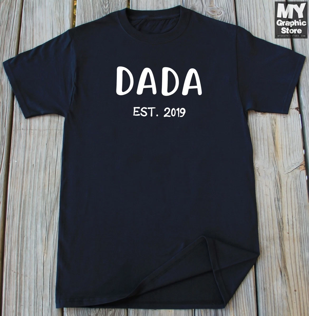Vintage Dada Est 2019 T-Shirt New Daddy Dad Papa Christmas Gift Pregnancy Baby Reveal - Perfect ...