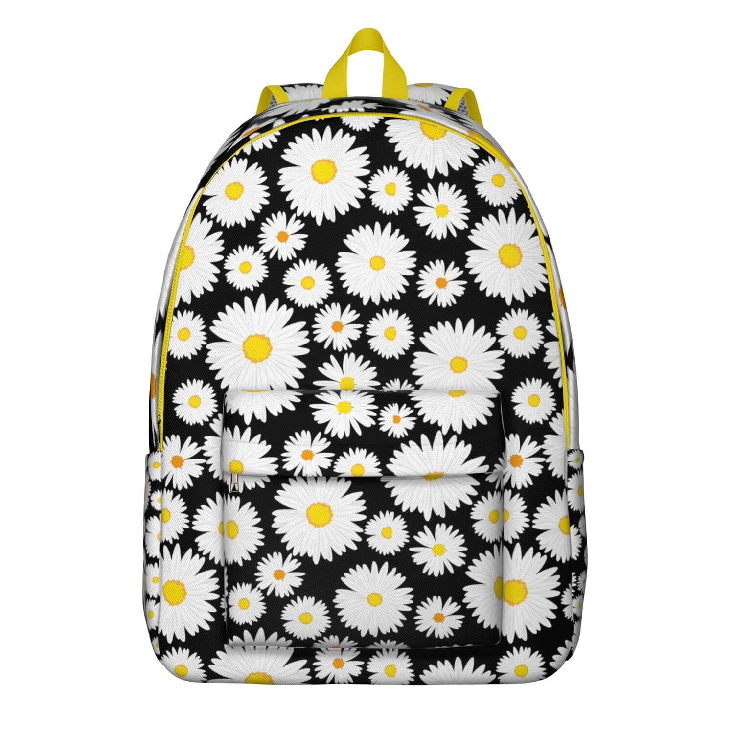 Vintage Daisy Backpack - Waterproof Floral School Bag with Cute Retro ...