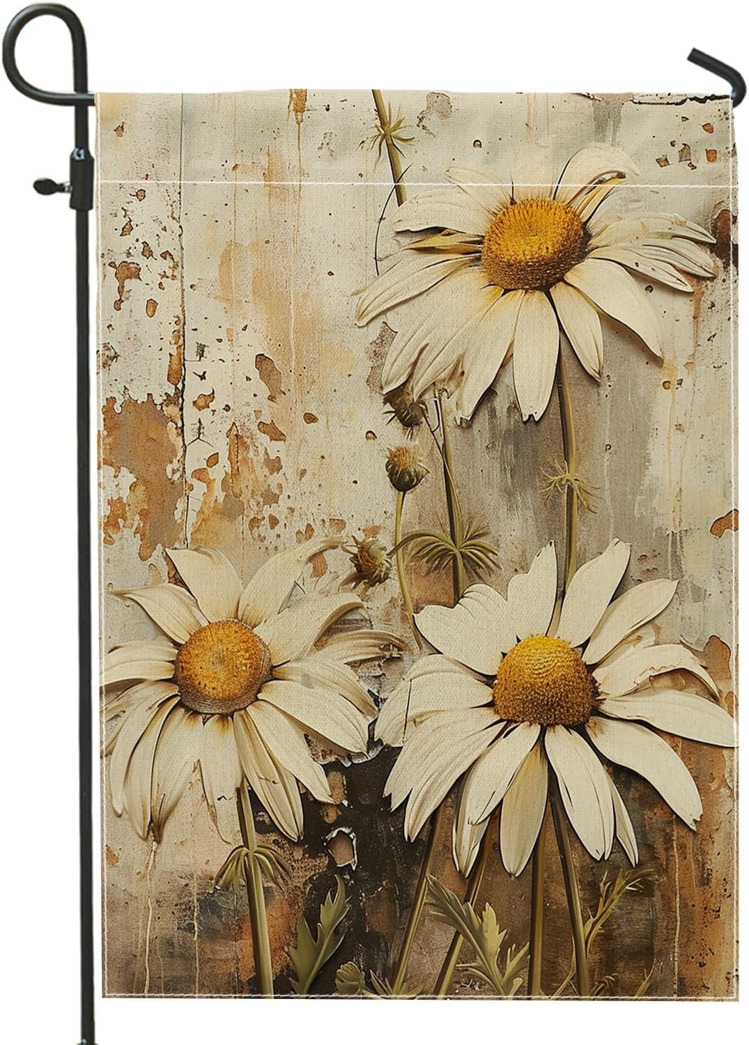 Vintage Daisy Floral Garden Flag Wooden Sping Wild Flower Farmhouse ...