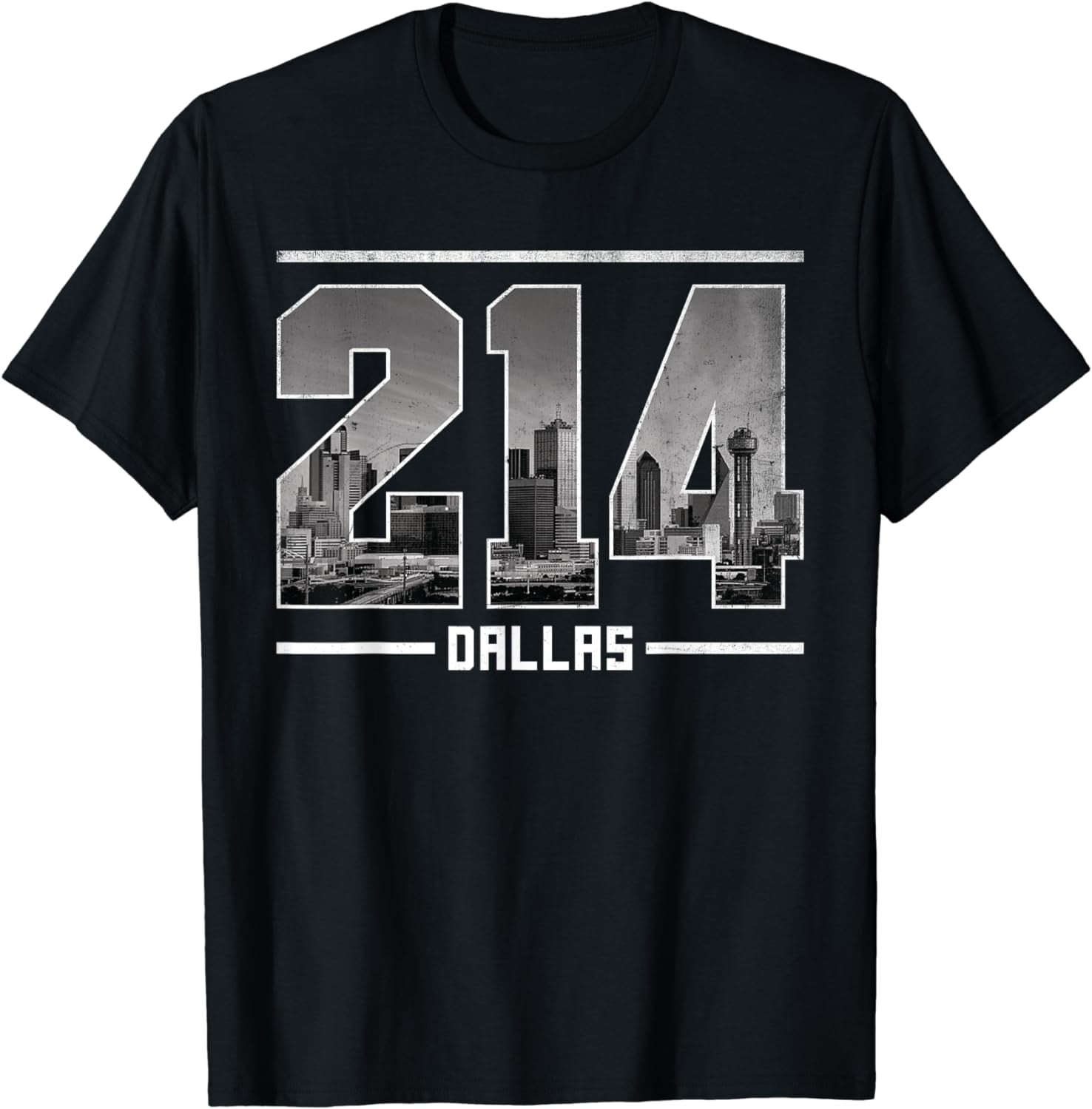 Vintage Dallas 214 Area Code Texas Skyline T-Shirt - Walmart.com