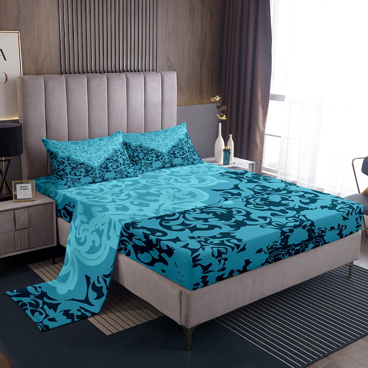 Vintage Damask Bed Sheets Set Gothic Sheet Set Full,Victorian Sheets ...