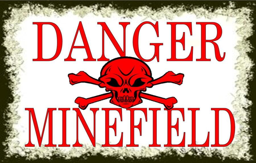 Vintage Danger Minefield Retro Style Aluminum Signs Army WW2 Sign Size ...