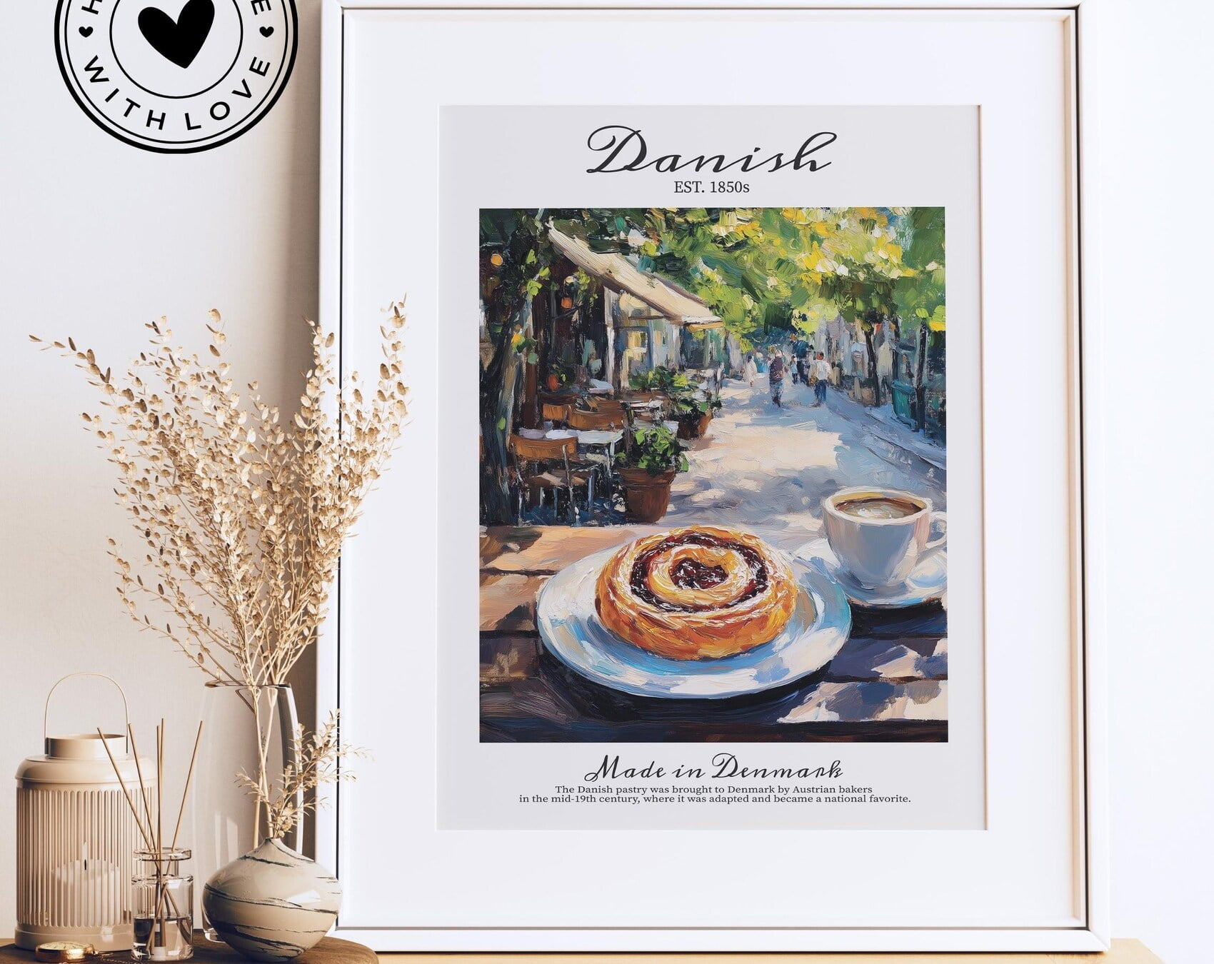 Vintage Danish Pastry Poster Breakfast Poster Print Food Poster Kitchen ...