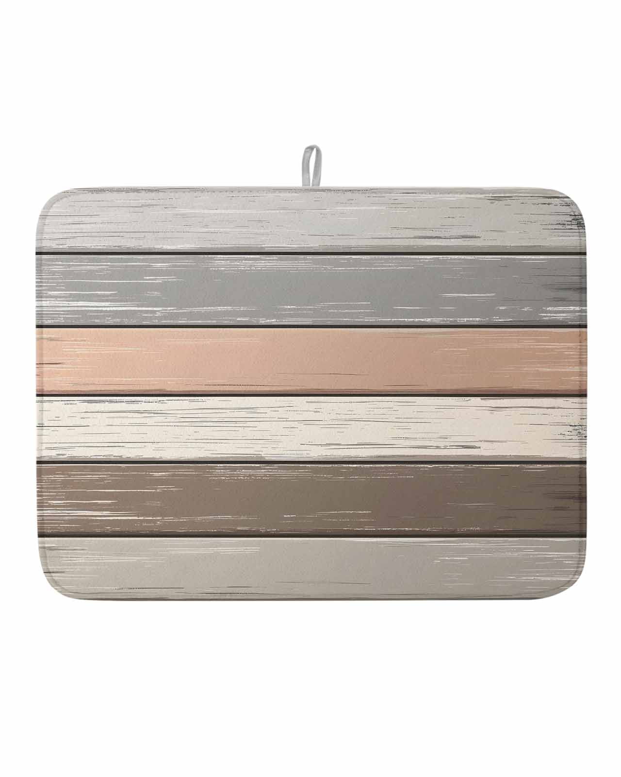Vintage Dark Grey Stripes Dish Drying Mat 18x24 inch Peeling Paint ...