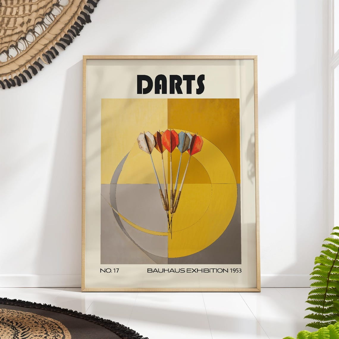 Vintage Darts Print Bauhaus Exhibition Retro Wall Art Mid Century ...