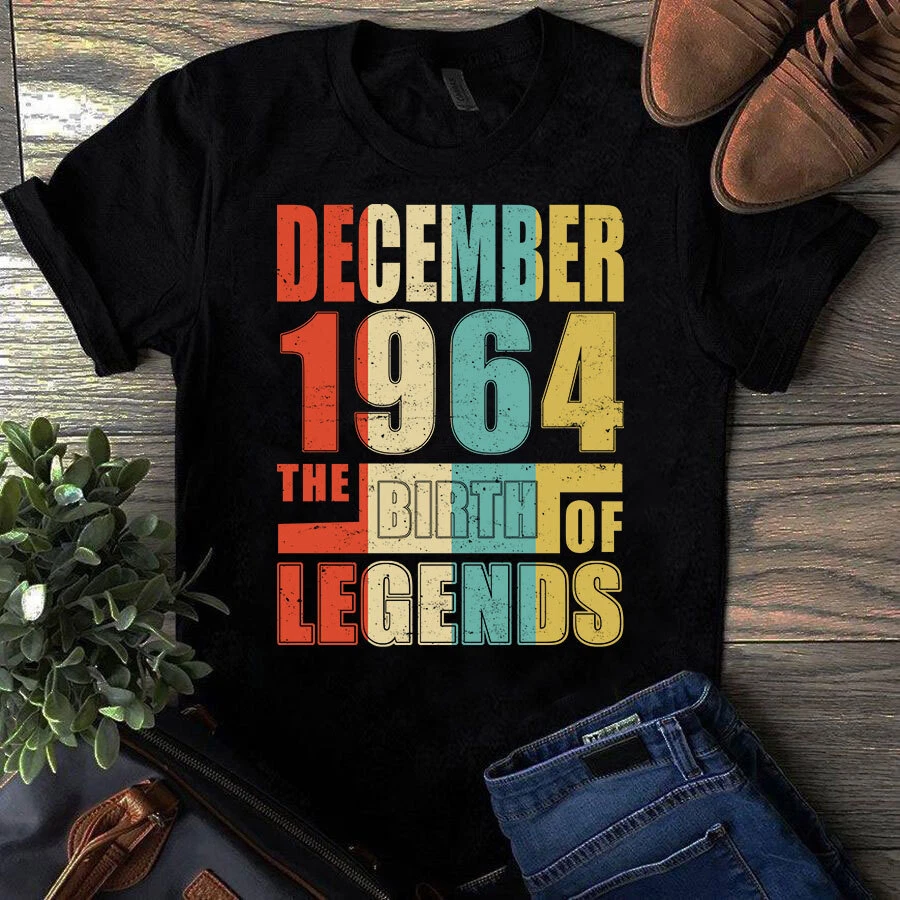 Vintage December 1964 Birth Of Legends Classic 60th Birthday Unisex T ...