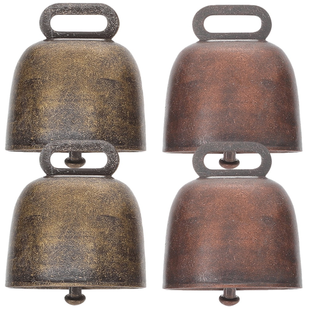 Vintage Decor 4 Pcs Cow Bells Bulk Metal Cowbell Goat Rural Copper ...