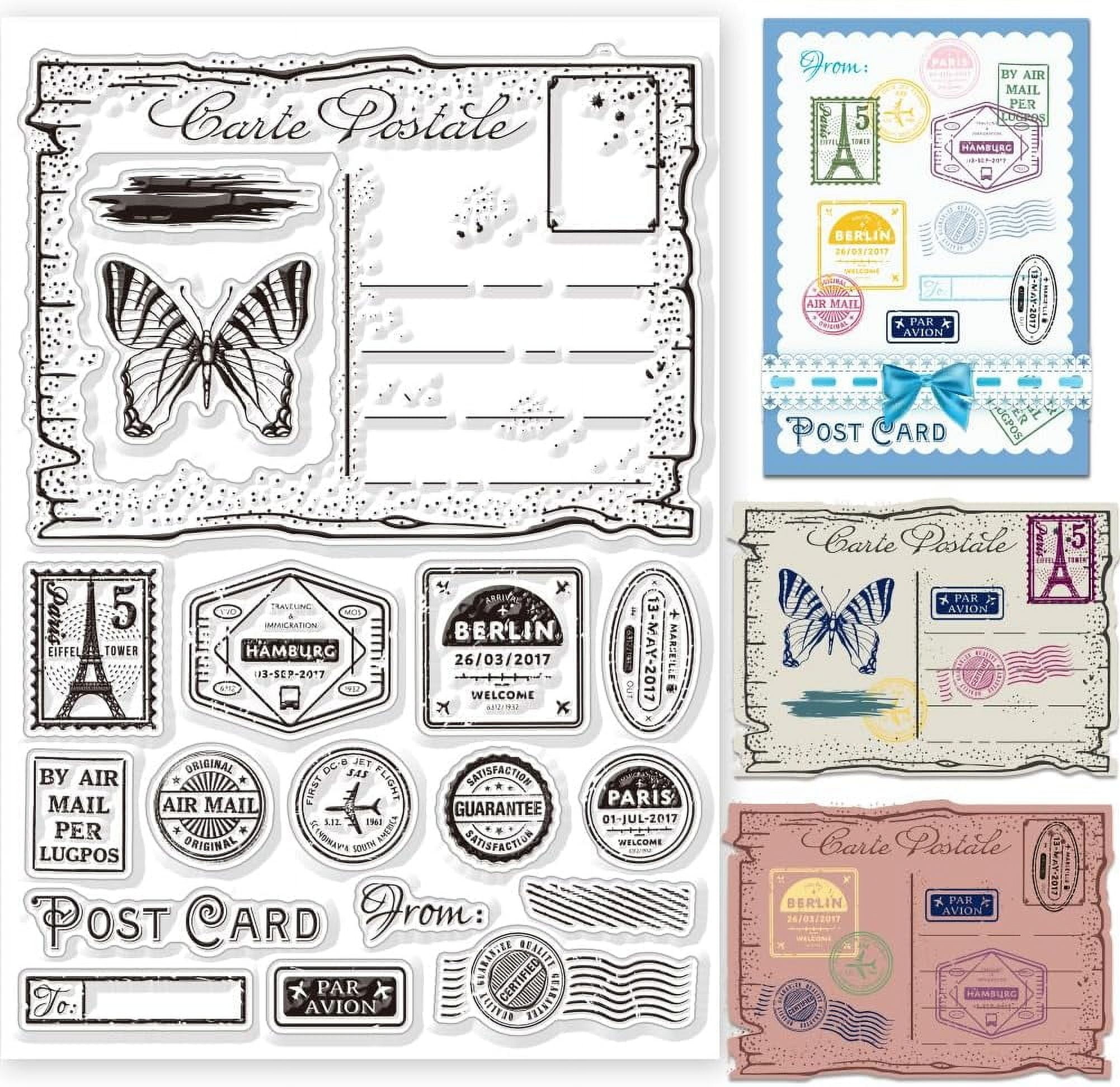 Vintage Decor Letters Postcards Clear Stamps for DIY Scrapbooking Retro ...