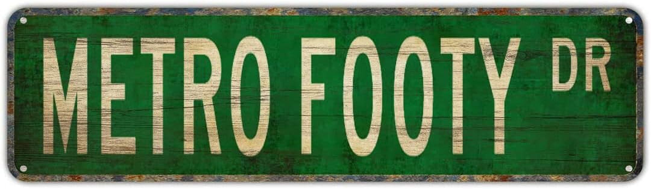 Vintage Decor Wall Signs Metro Footy Metro Footy Sign Metro Footy Fan ...