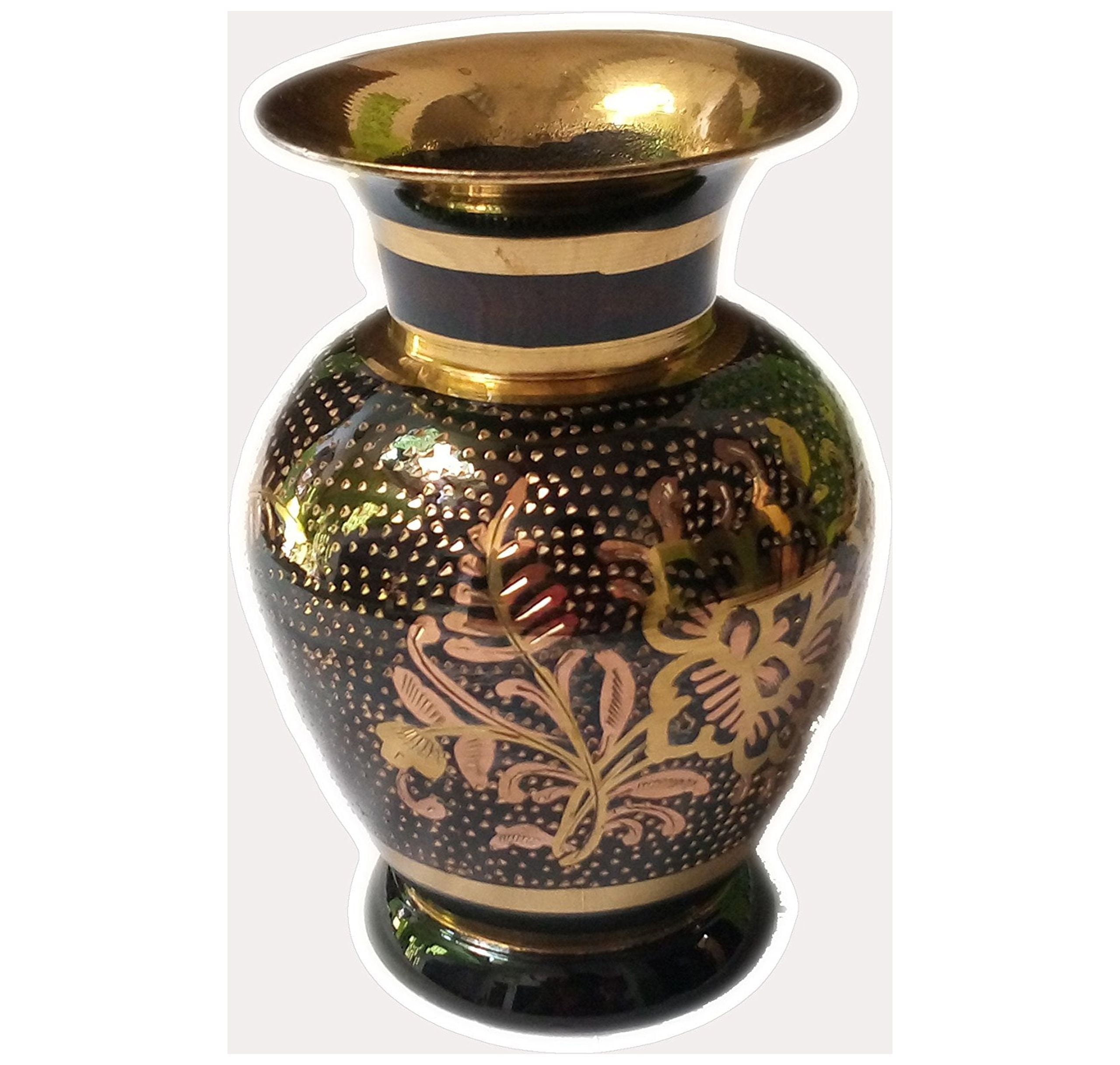 Vintage Decorative Brass Vase for Living Room, Centerpiece or Flowers ...