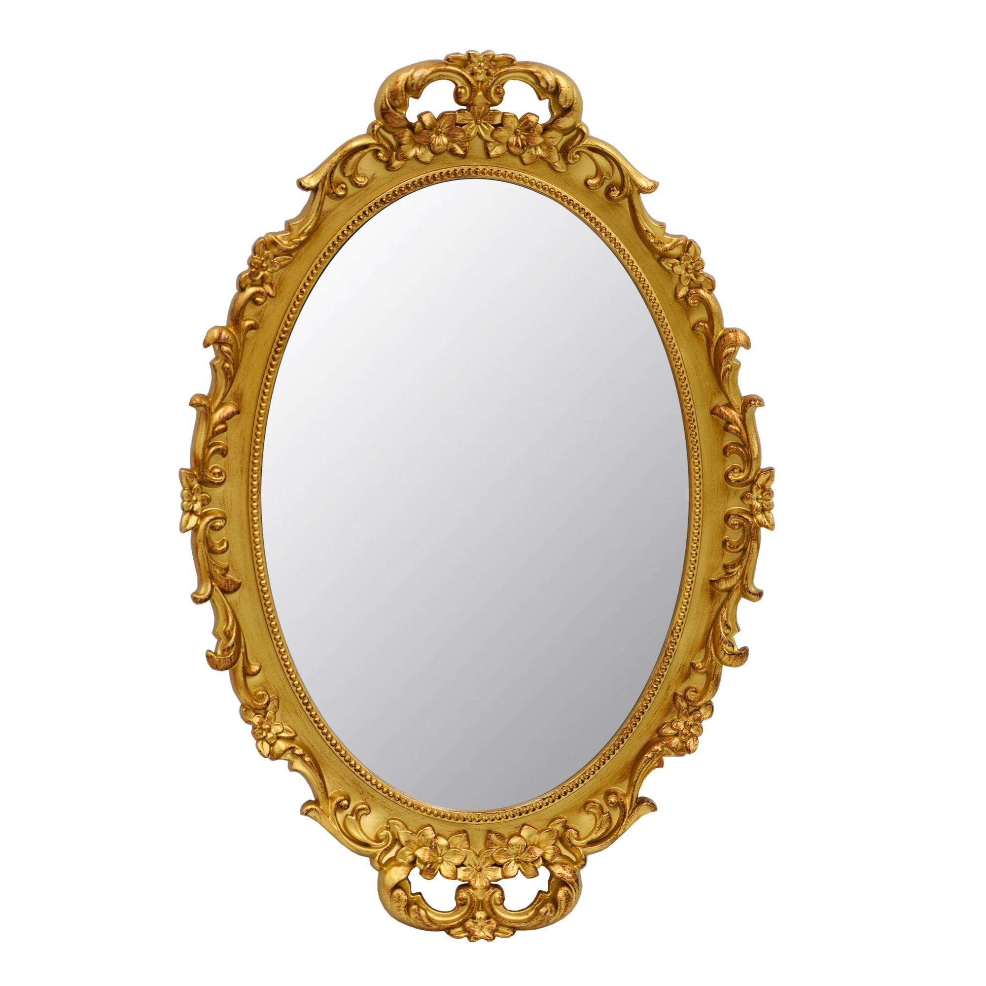 "Funly mee Vintage Decorative Gold Framed Mirror, Small Oval Wall ...