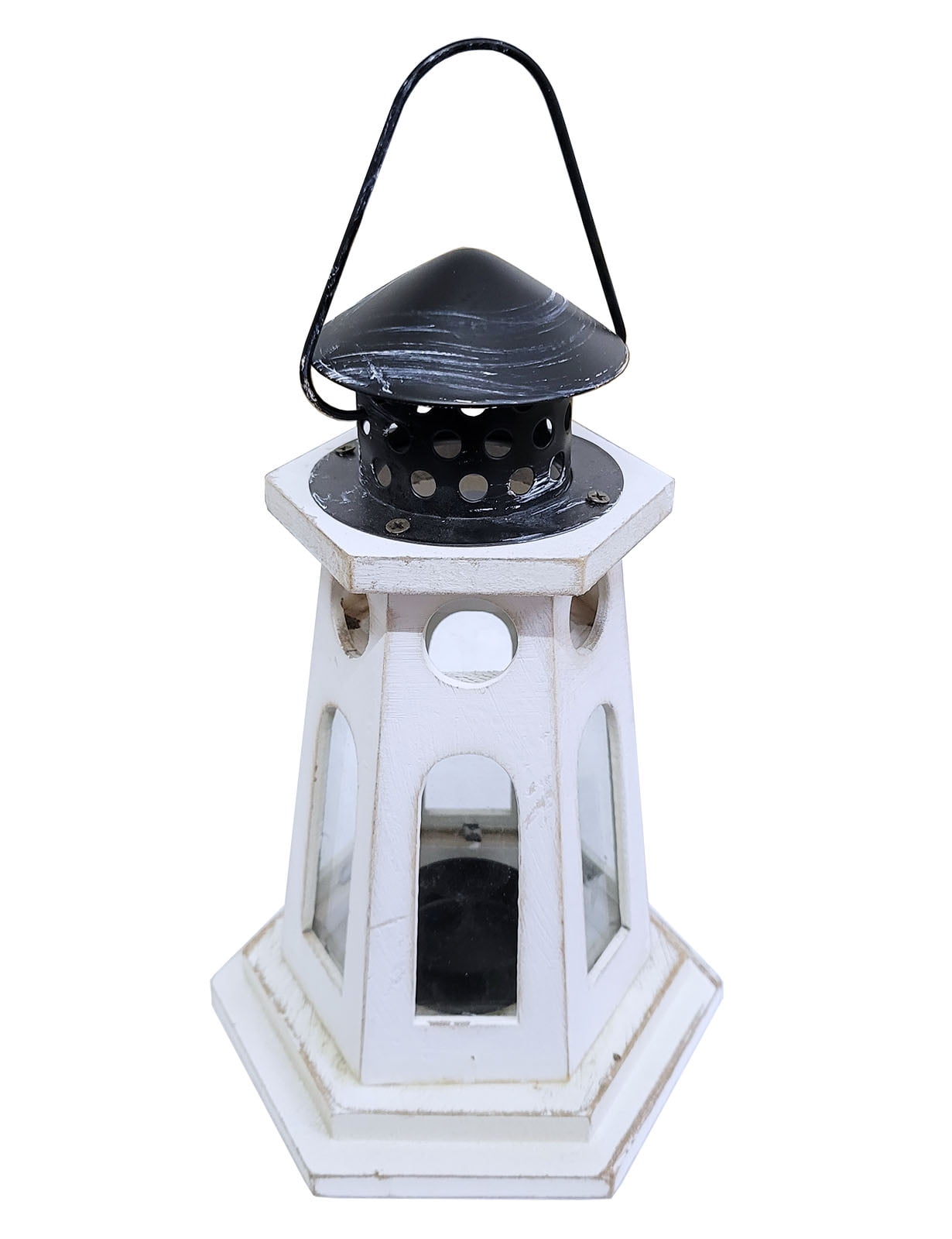 Vintage Decorative Lantern Candle Holder Wooden Rustic Farmhouse ...
