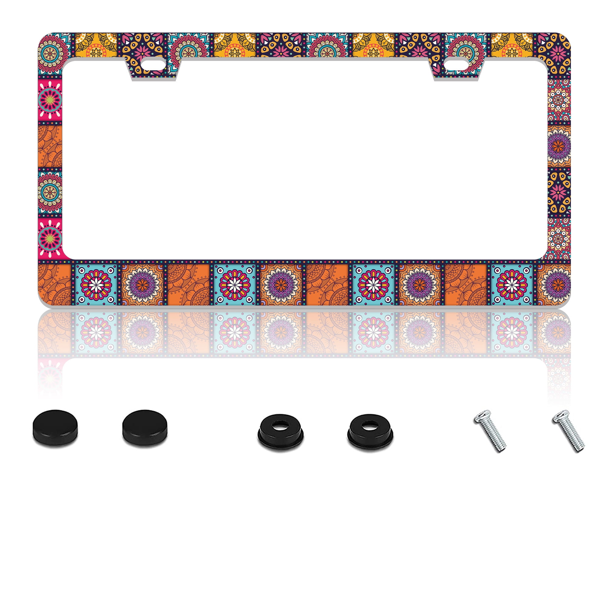 Vintage Decorative with Mandala License Plate Frame Metal Car ...