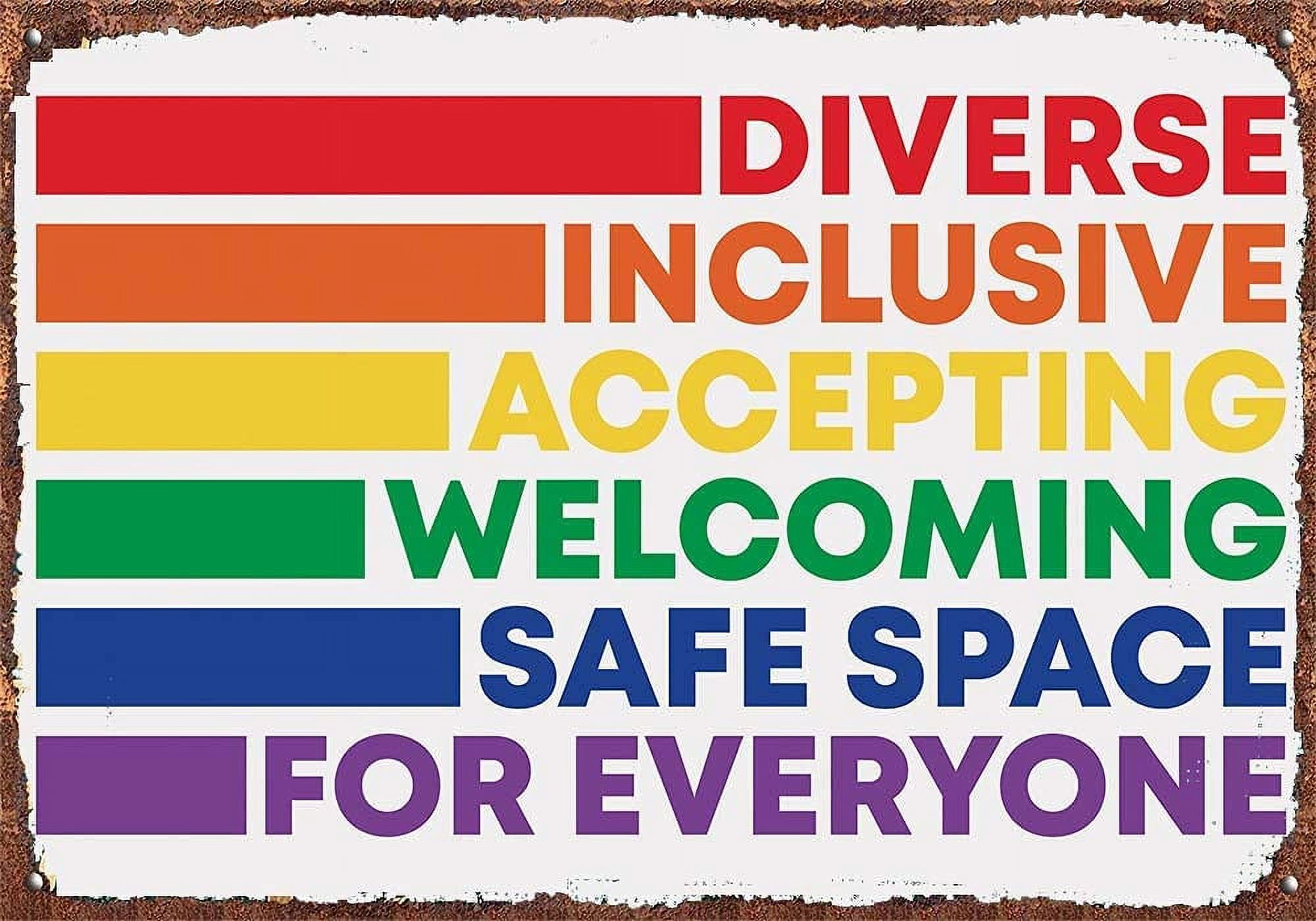 Vintage Decorative Metal Signs Diverse Inclusive Accepting Welcoming ...