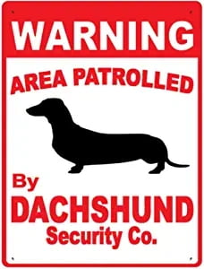 Vintage Decorative Metal Tin Sign Caution Restricted Area Dachshund 24 ...