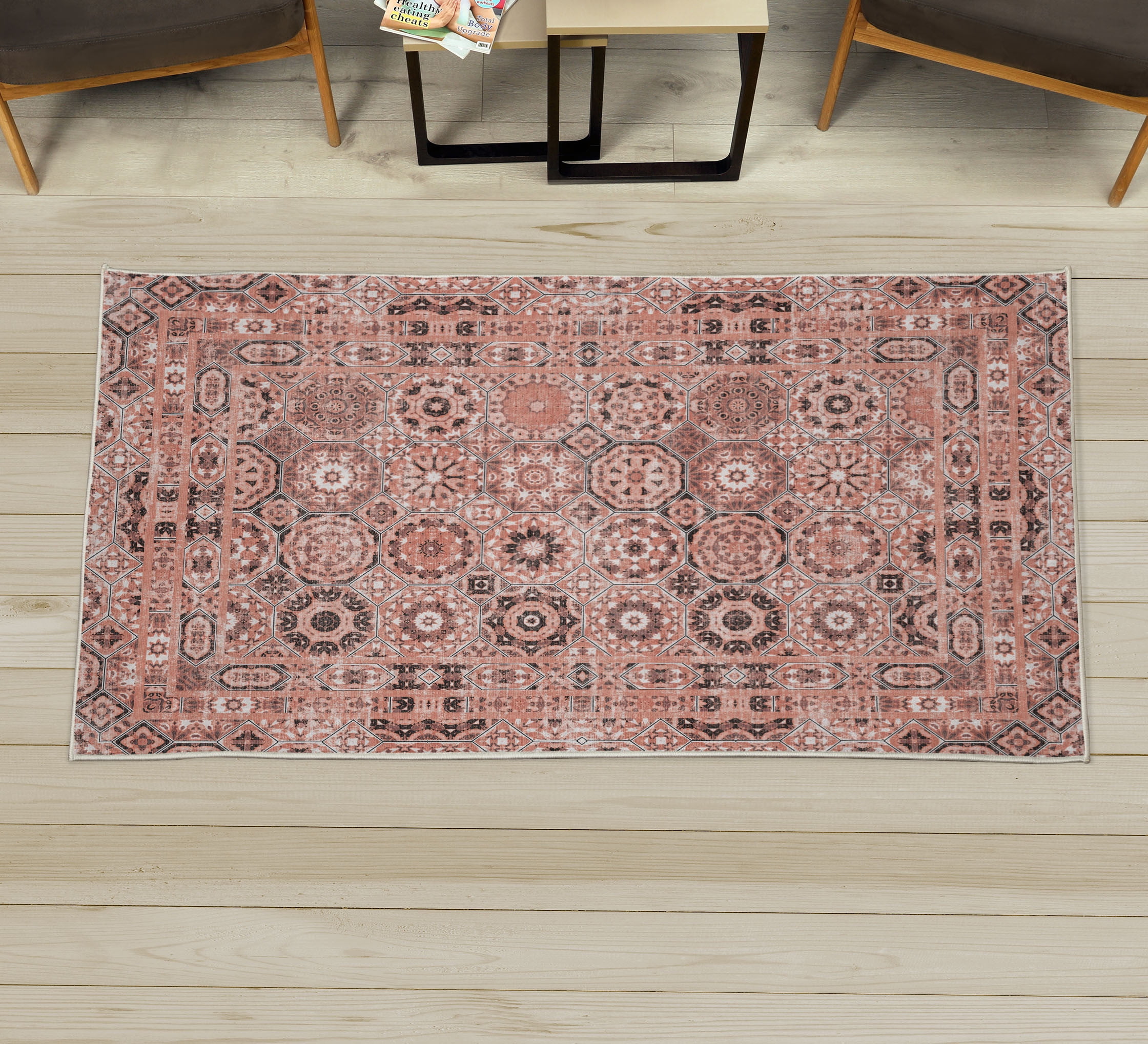 Vintage Decorative Rug, Bohemian Inspired Mandala Look Floral Ornaments ...