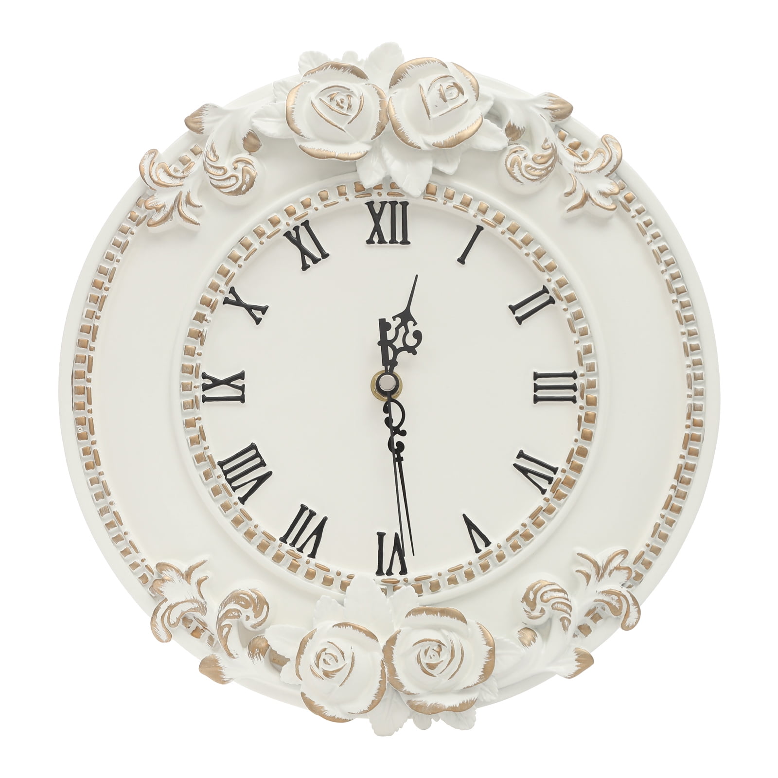 Vintage Decorative Wall Clock, Small Round White Wall Clock Battery ...