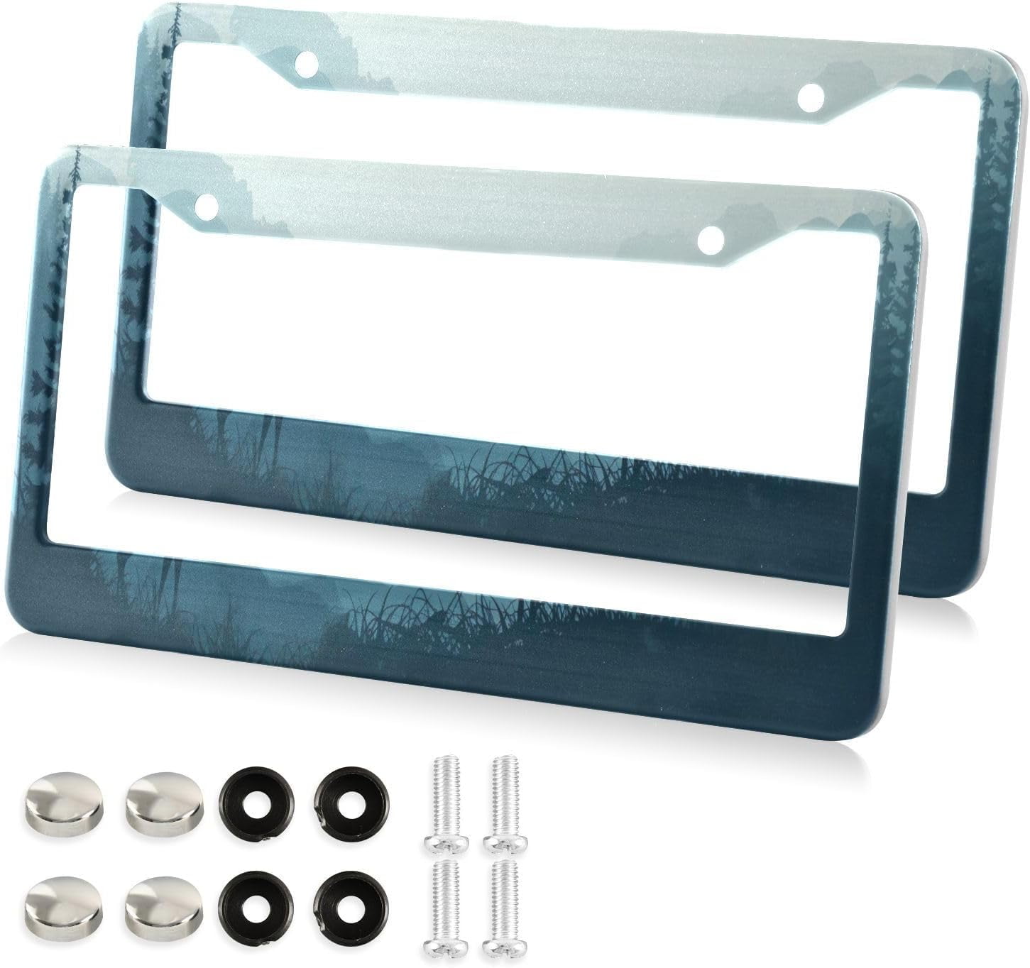 Vintage Deer License Plate Frame, Aluminum Car Tag Frames, 2 Pack ...