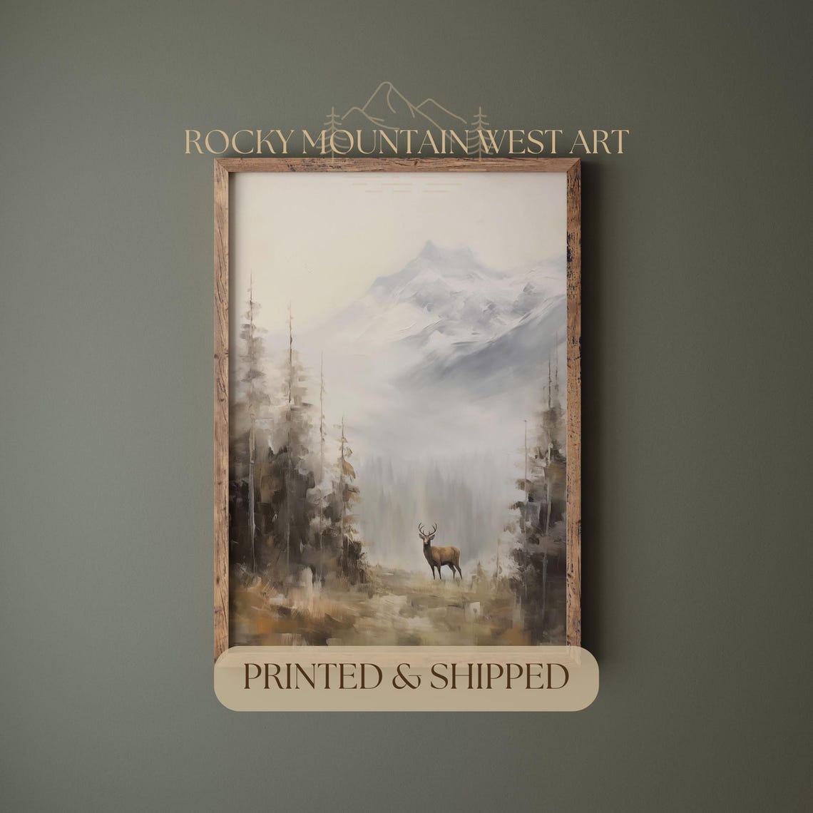 Vintage Deer Wall Art Deer Rustic Deer Print Woodland Nursery Wall Art ...