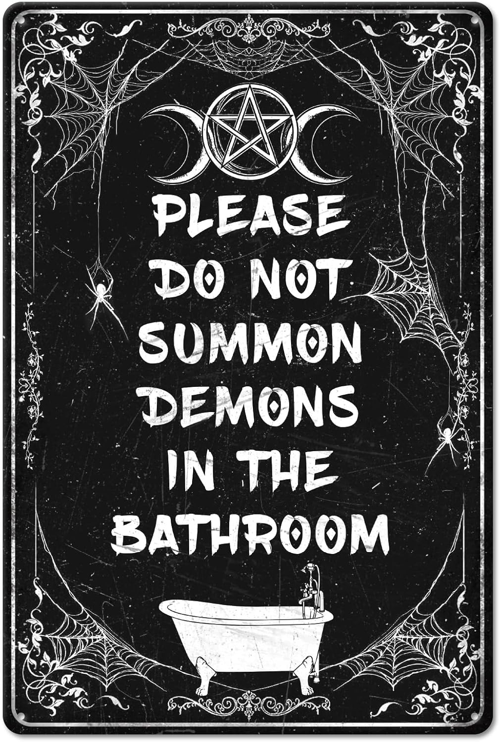 Vintage Demon Metal Tin Sign 12x8inch Witchcraft Tin Signage Bathroom ...