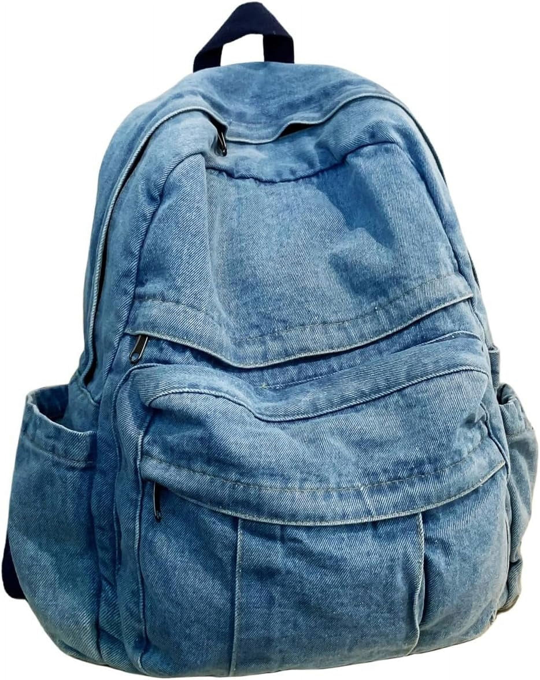 Vintage Denim Laptop Backpack Casual Canvas Daypack Handbag Purse ...