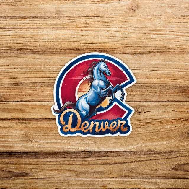 Vintage Denver Horse Sticker Retro Colorado Sports Team Logo Decalphone ...