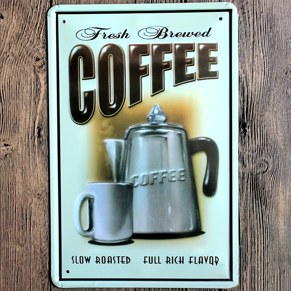 Vintage Design Coffee Tin Metal Wall Art Sign Tinplate Wall Decoration ...