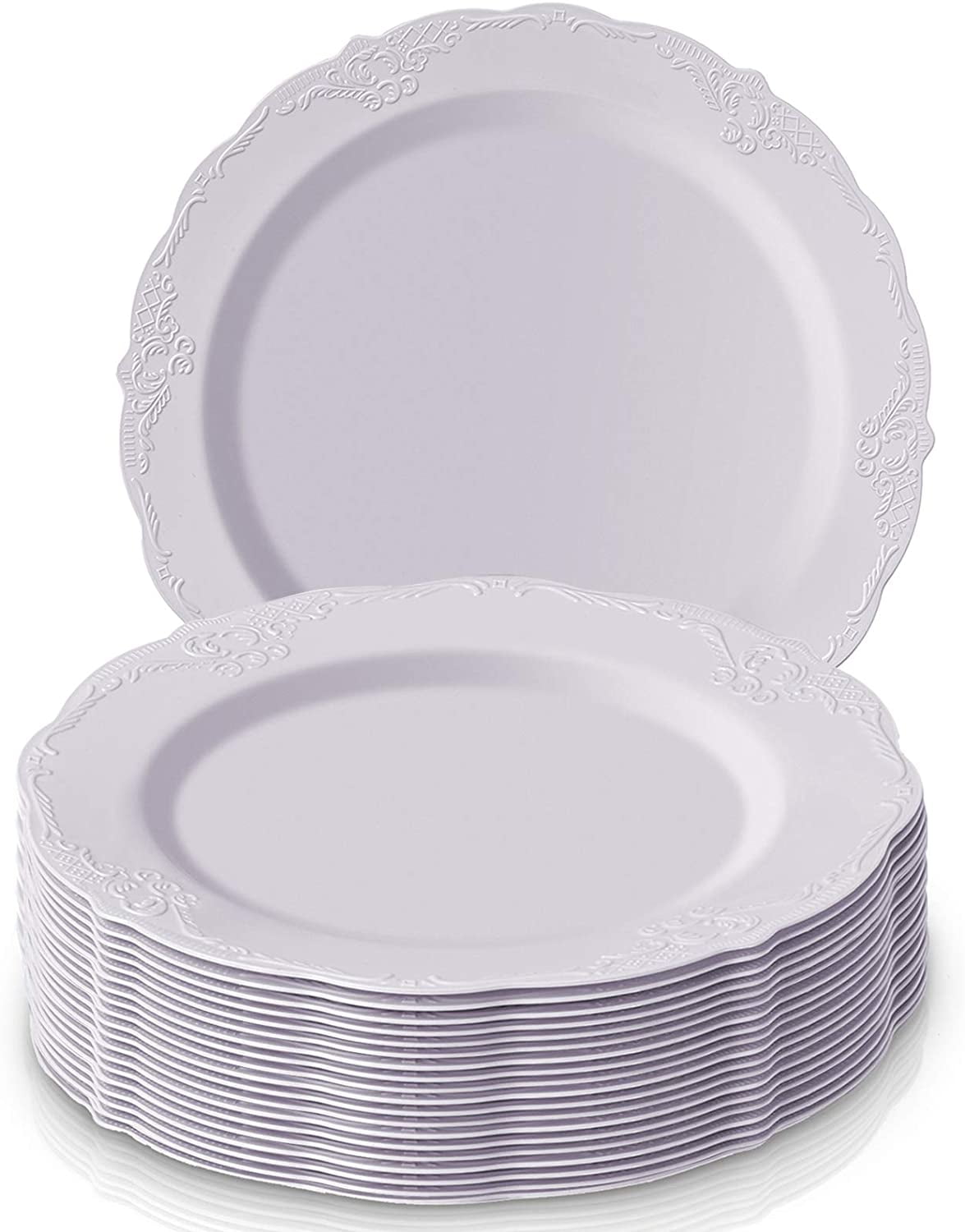 Vintage Design Disposable Dessert Plates For Party (10 Pc) Heavy Duty ...