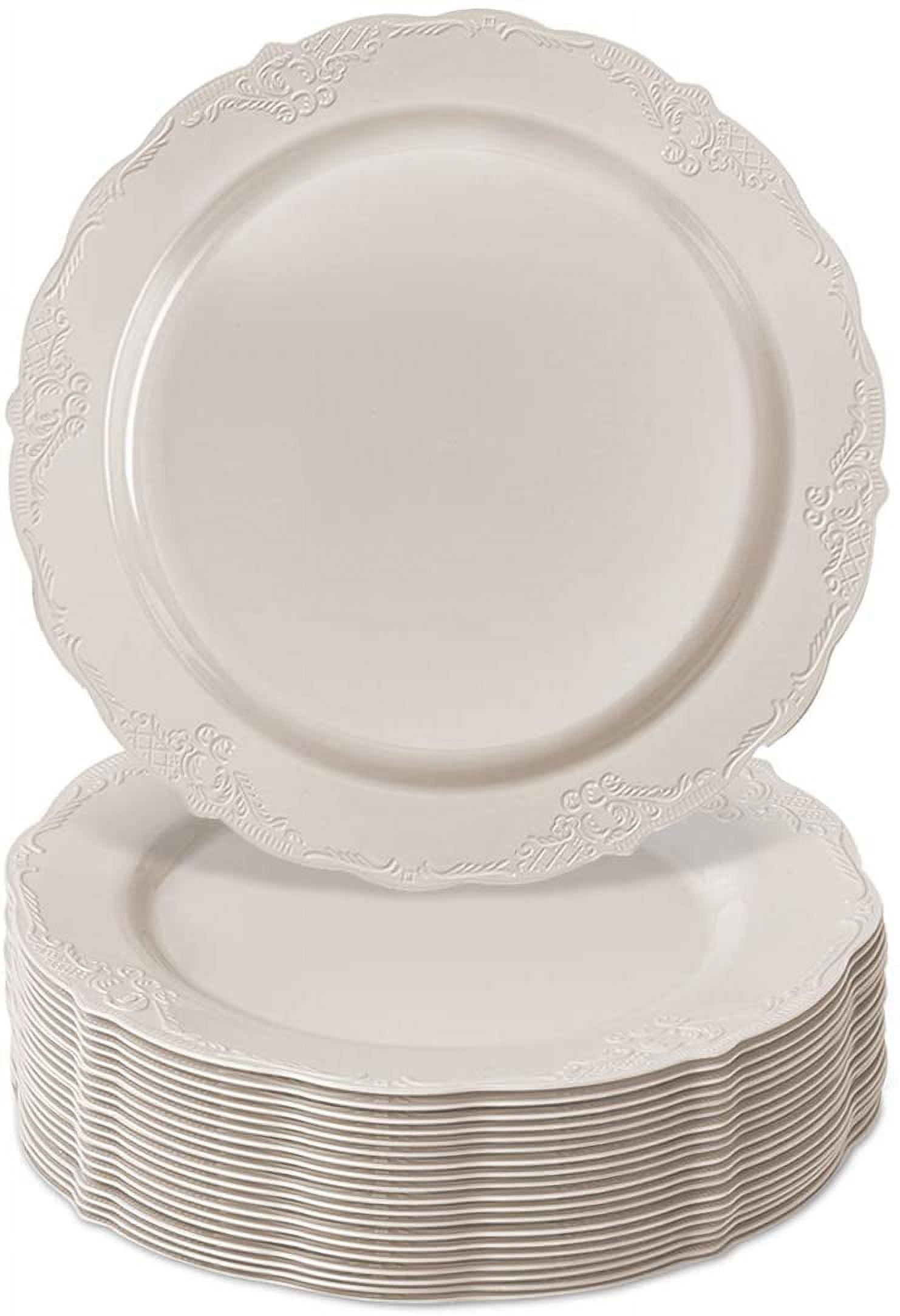 Vintage Design Disposable Salad Plates For Party (10 Pc) Heavy Duty ...