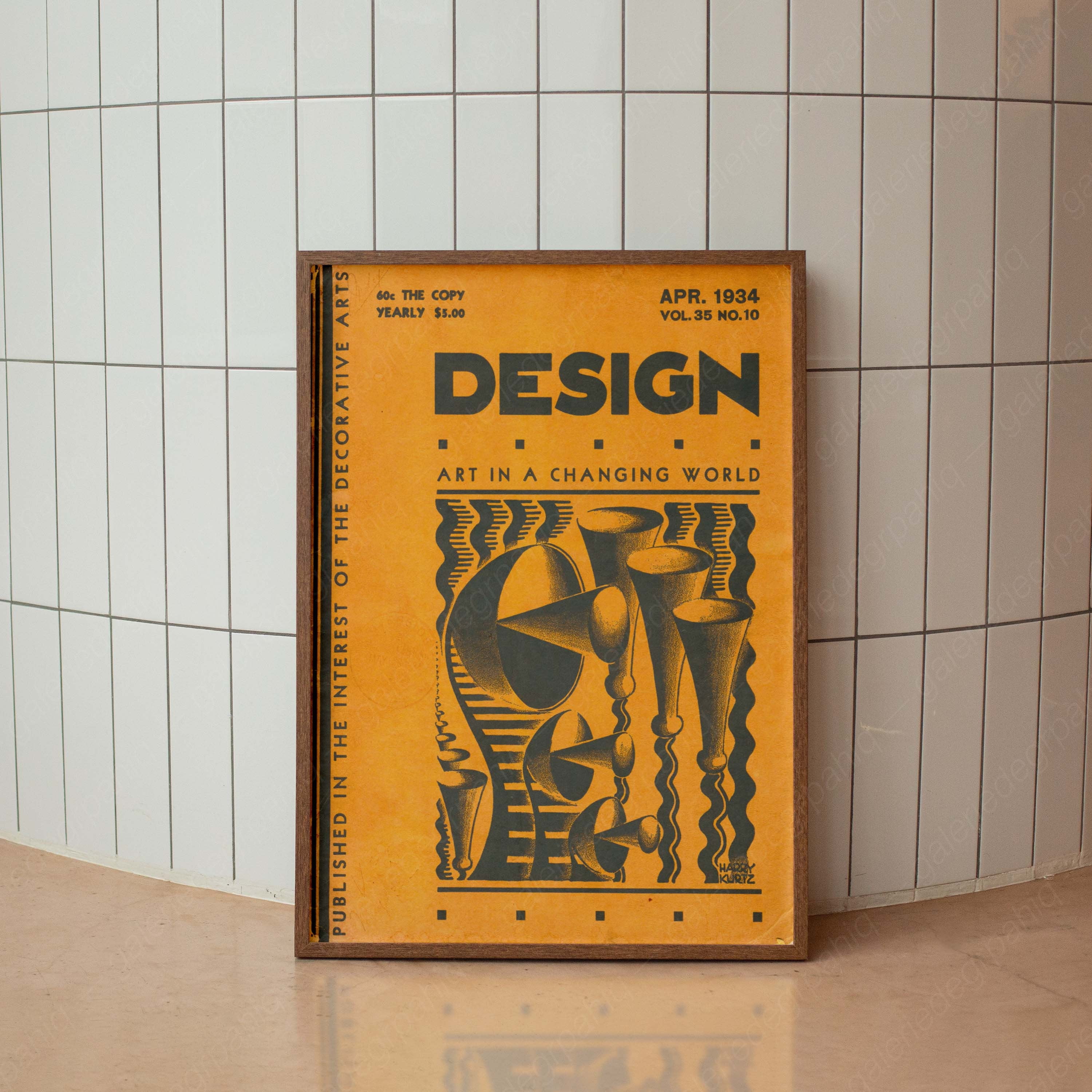 Vintage Design Magazine Cover Poster, Mid Century Modern, Minimal Retro ...