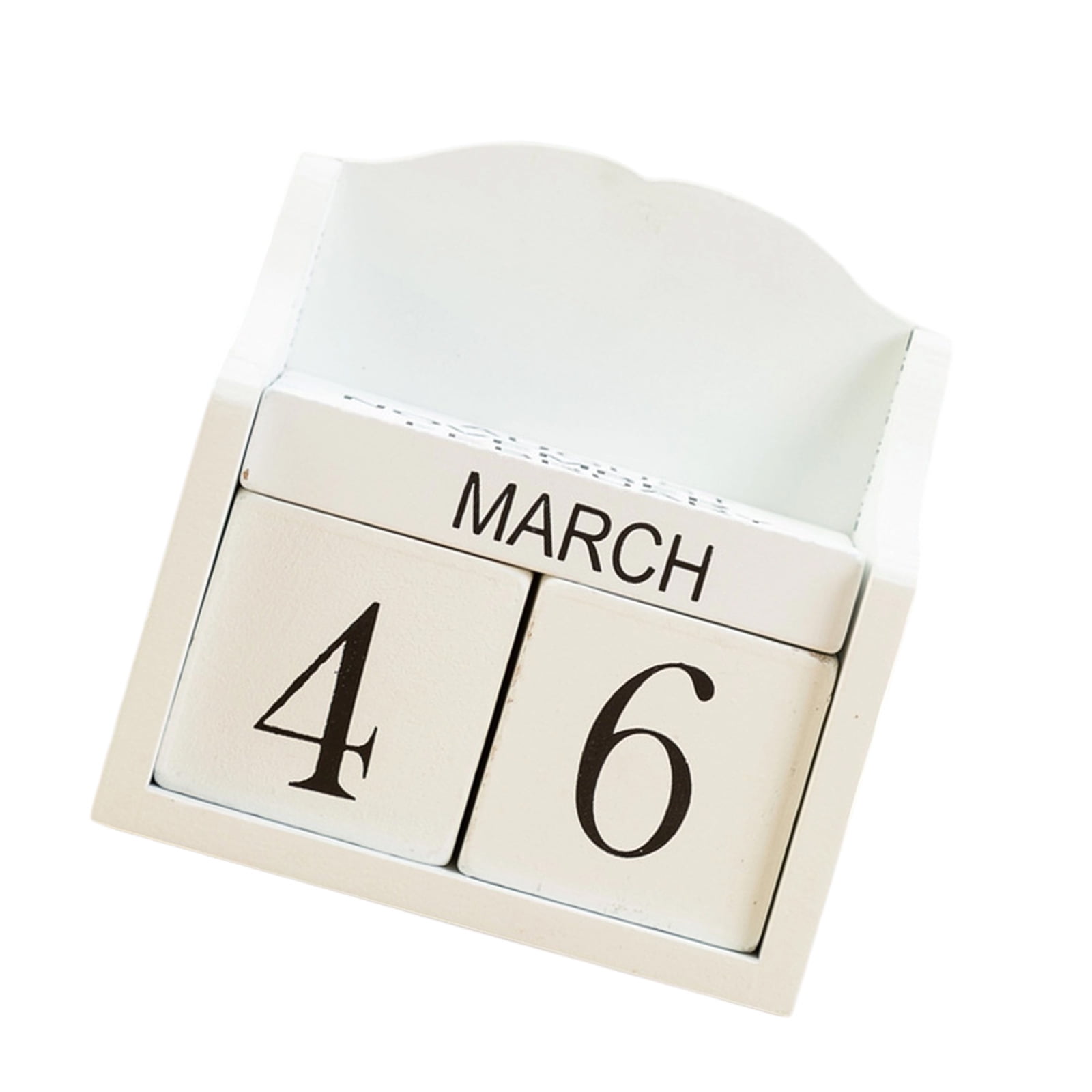 Vintage Design Wooden Permanent Calendar Adjustable Date Month Display ...