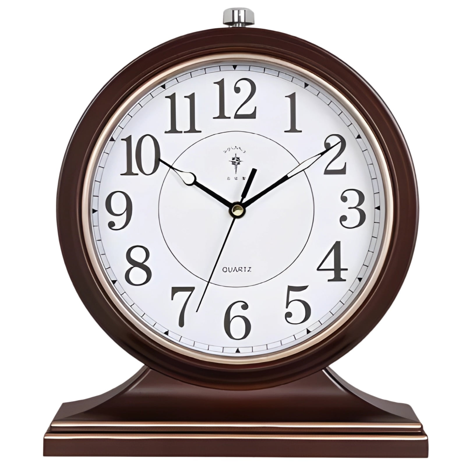 Vintage Desk Clock, 10" Mantel Clock, Retro Table Clock, Silent ...