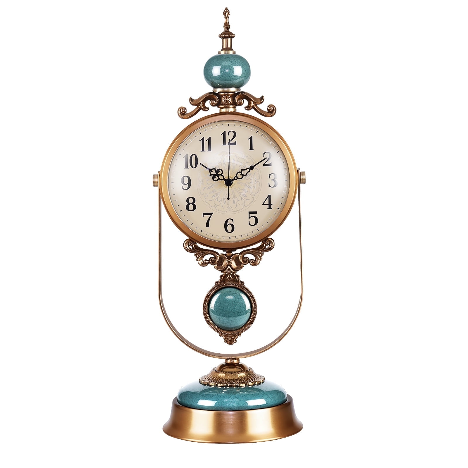 Vintage Desk Clock,Antique Mantel Clock Silent Decorative Clock with ...