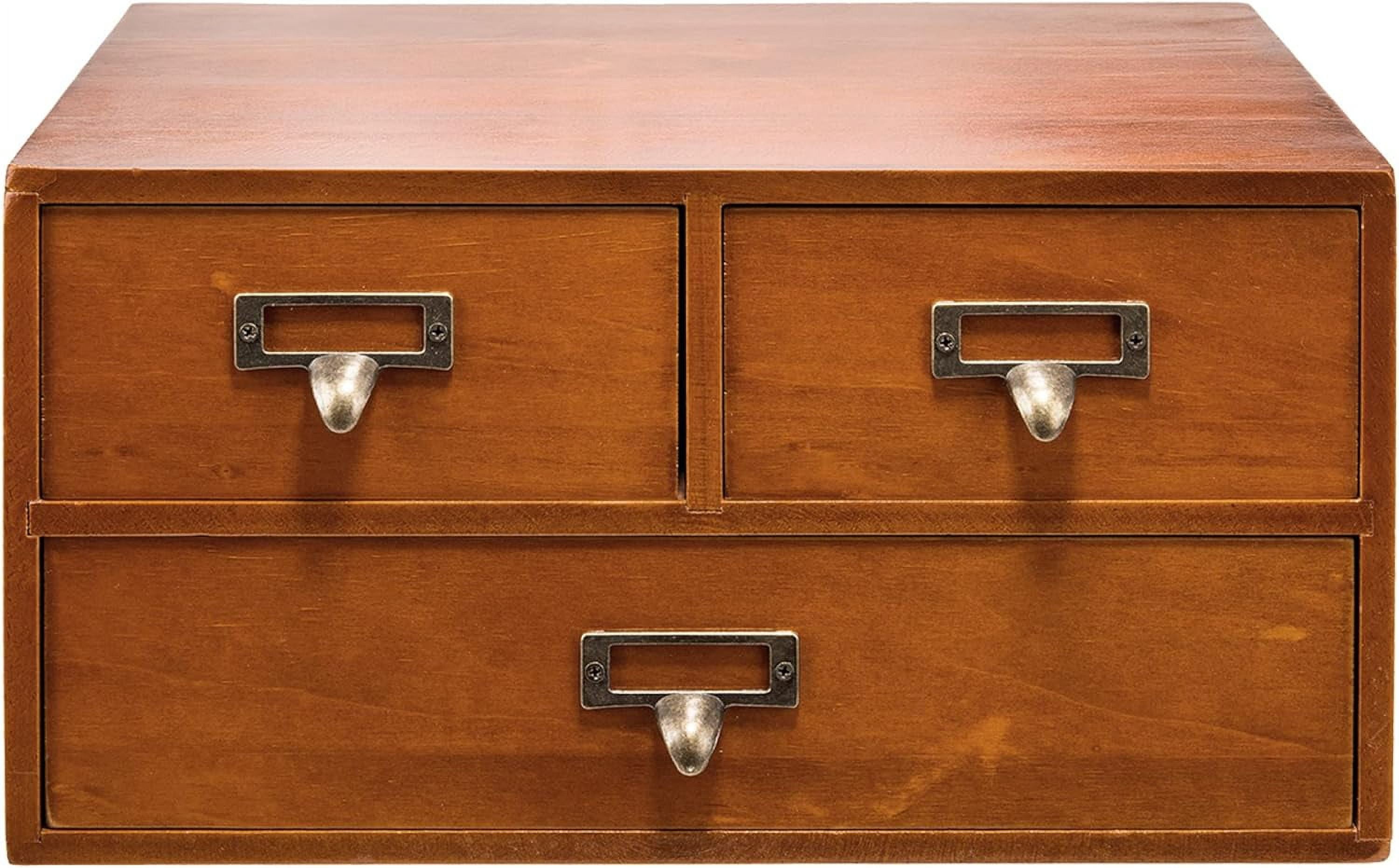 Vintage Desktop Apothecary Cabinet with 3 Drawers - Solid Wood Medicine ...