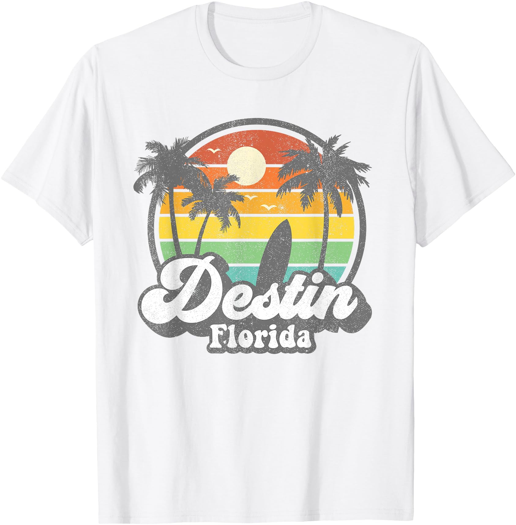 Vintage Destin Florida Beach Surfing Retro 70s Surf Gift Softstyle ...