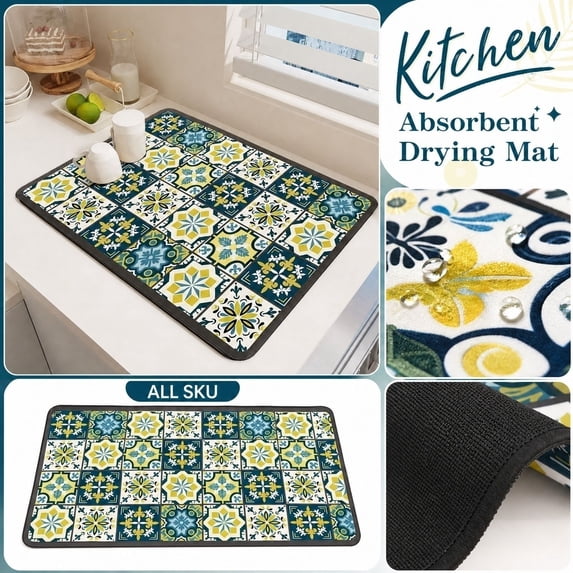 Vintage Diatomaceous Earth Kitchen Counter Drying Mat Heat Resistant ...