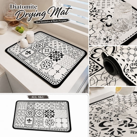 Vintage Diatomaceous Earth Kitchen Counter Drying Mat Heat Resistant ...